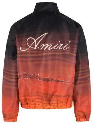 Amiri Palms' Bomber Jacket In Black And Polyamide - Orange
