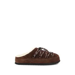 Prada Calf Suede Shearling-lined Shoes - Brown