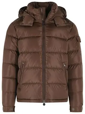 Moncler Matt 'maya' Polyamide Down Jacket - Brown