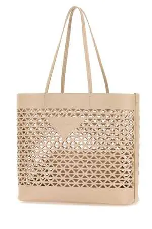 Prada Leather Shopping Bag - Brown