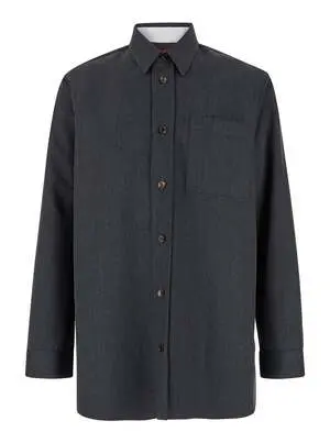Gucci Grey Shirt With Pointed Collar In Wool - Multicolor