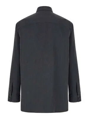 Gucci Grey Shirt With Pointed Collar In Wool
