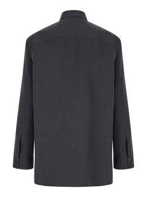 Gucci Grey Shirt With Pointed Collar In Wool - Multicolor