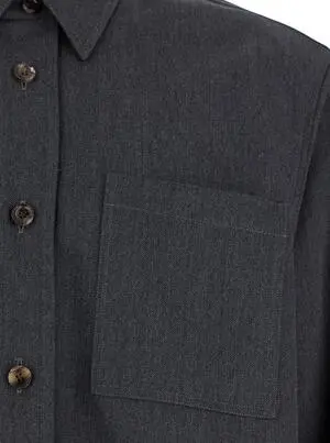 Gucci Grey Shirt With Pointed Collar In Wool - Multicolor