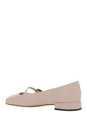 Valentino Garavani Embellished Leather Ballerinas - Pink