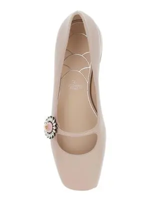 Valentino Garavani Embellished Leather Ballerinas - Pink