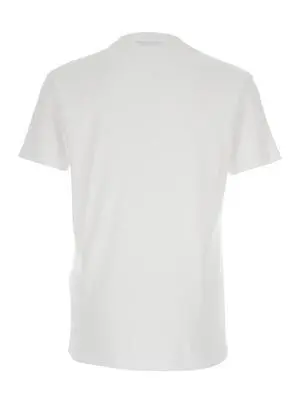 TOM FORD Crew Neck T-shirt With Logo Embroidery On The Front And Perforated Design In Cotton For - White