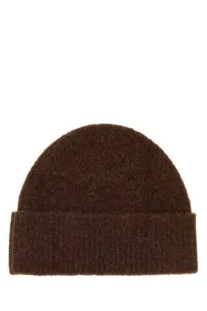 AMI Paris Chocolate Stretch Alpaca Blend Beanie