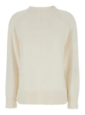 Max Mara Toldim' Crewneck Sweater With Middle Stitch Detail In Cashmere