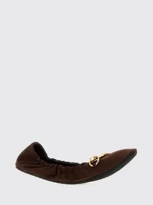 Gucci Prima Suede Ballet Flats With Horsebit Detail - Brown