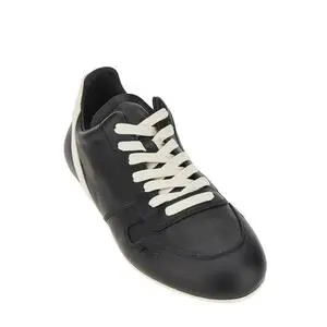 Rick Owens Leather Minimal Sneakers - Black