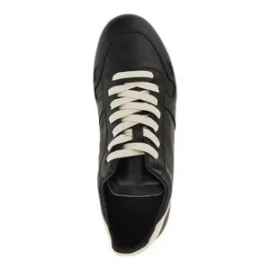 Rick Owens Leather Minimal Sneakers - Black
