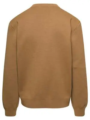 Gucci Beige Sweater With Interlocking G And V Neck In Wool