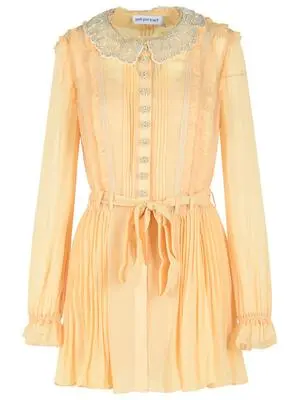 SELF-PORTRAIT Viscose Mini Dress - Cream