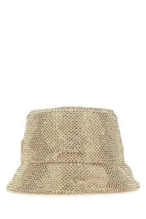 Prada Embellished Viscose Blend Hat - Gold
