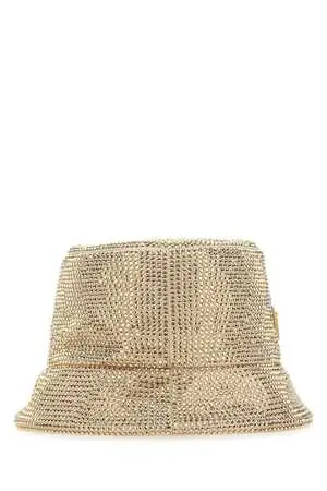 Prada Embellished Viscose Blend Hat - Gold