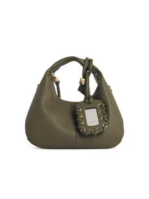 GANNI Eco Leather Mini Hobo Bag - Green