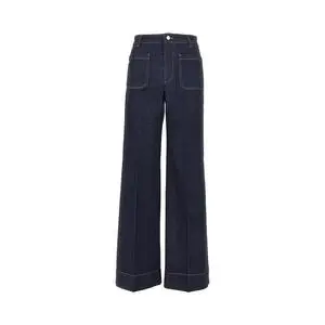 Victoria Beckham Alina' Wide Leg Jeans - Blue