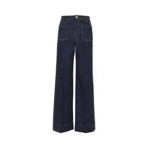 Victoria Beckham Alina Wide Leg Jeans - Blue