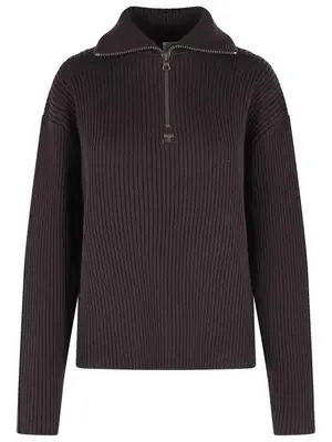 COURREGES Merino Wool Quarter Zip Sweater - Multicolor