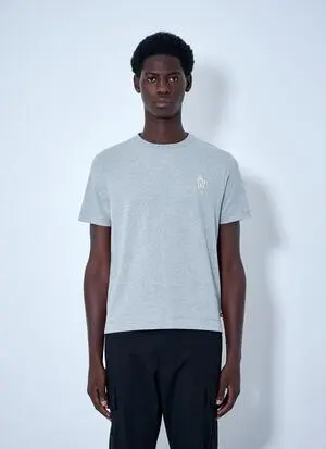 Moncler Set Of Three Logo Motif T-shirts - Gray