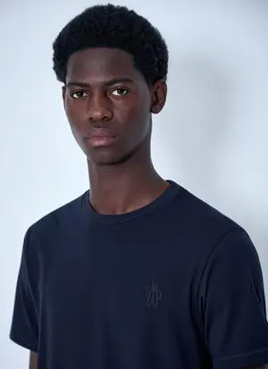 Moncler Set Of Three Logo Motif T-shirts - Gray