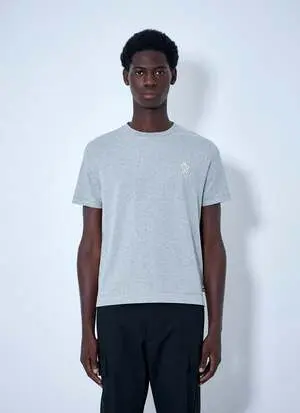 Moncler Set Of Three Logo Motif T-shirts - Gray