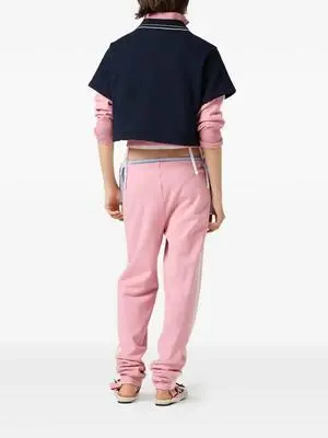 Miu Miu Cotton Jersey Cropped Polo Shirt - Blue