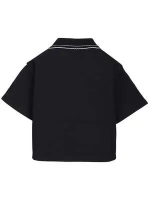 Miu Miu Cotton Jersey Cropped Polo