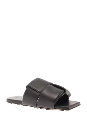 Bottega Veneta Flat Mules With Padded Intreccio Band - Black