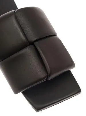 Bottega Veneta Flat Mules With Padded Intreccio Band - Black