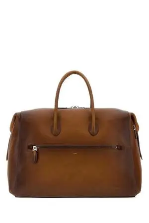Santoni Leather Travel Bag - Brown