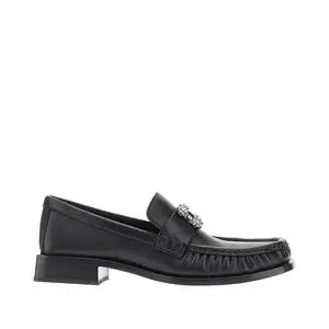 ROGER VIVIER Crystal-embellished Leather Loafers - Black