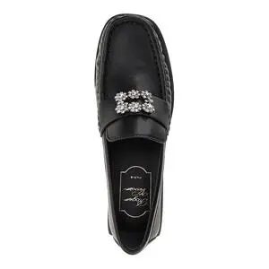 ROGER VIVIER Crystal-embellished Leather Loafers