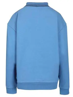 Miu Miu Sweatshirt With Embroidered Logo - Blue