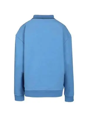 Miu Miu Sweatshirt With Embroidered Logo - Blue