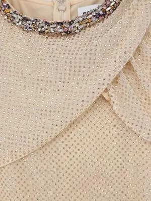 SELF-PORTRAIT Maxi Dress With Rhinestones - Gold