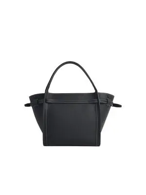 TOD'S T Signature Small Leather Shopping Bag - Black