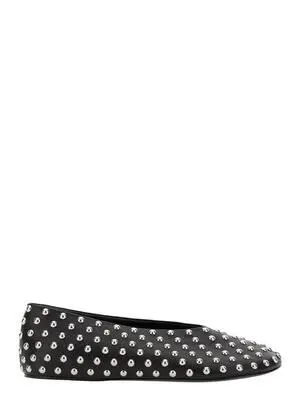 JIL SANDER Black Ballet Flats With All-over Stud In Leather - Multicolor
