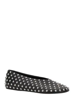 JIL SANDER Black Ballet Flats With All-over Stud In Leather - Multicolor