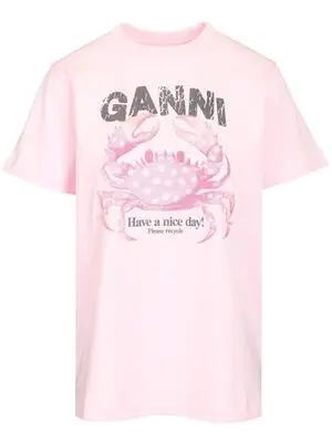 GANNI T-shirt With Print - Multicolor