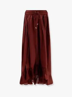 Silk Crepe de Chine Midi Skirts