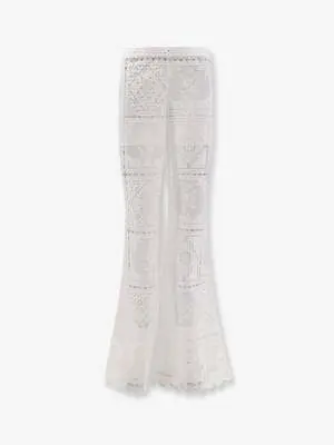 Zimmermann Aster Embroidered Trousers - Cream