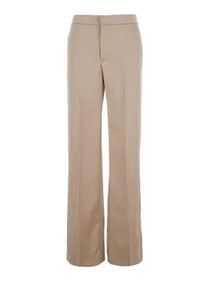 Andamane Beige Pants With Pences On The Front In Tech Fabric - Multicolor