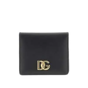 Dolce & Gabbana Leather Bi-fold Cardholder With Logo - Black