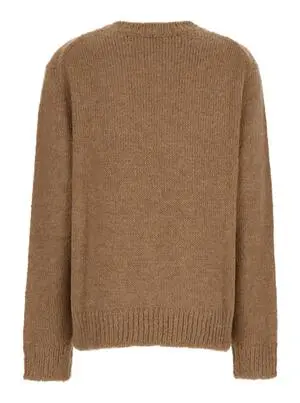 JIL SANDER Wool Ribbed Trim Sweater - Multicolor