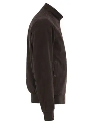 Herno Suede Goatskin Bomber Jacket