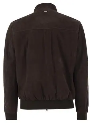 Herno Suede Goatskin Bomber Jacket - Brown