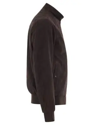 Herno Suede Goatskin Bomber Jacket - Brown