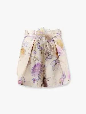 Zimmermann Silk Cotton Shorts - Cream